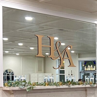 Wedding Initials Sign Wedding Wood Monogram Wood Cut Out Large Custom ...