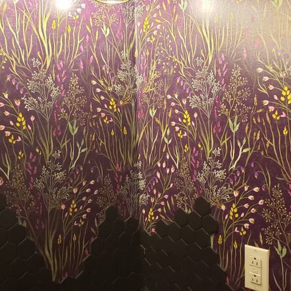 Purple Grasses Wallpaper - Wildgrass by Gaiamarfurt - Purple Green ...