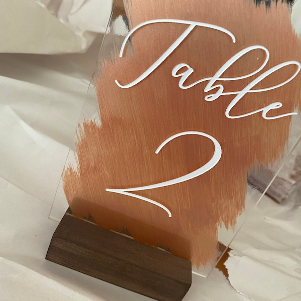 Painted Back Acrylic Table Numbers, Wedding Acrylic Table Signs ...