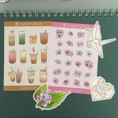 Bubble Tea Boba Sticker Sheet Planner Stickers, Bujo Supplies, Journal ...