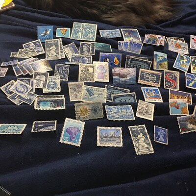 Blue Stamps, Blue Postage Stamps, Bluish Stamps, Shades of Blue, off ...
