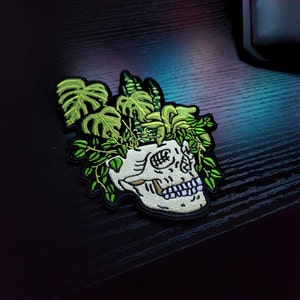 Skull Planter Patch Iron on Backing 5.5 Inches Tall - Etsy