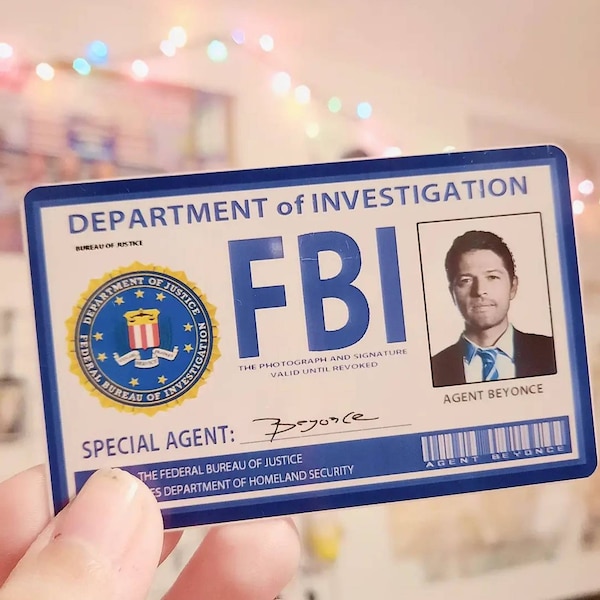 Supernatural FBI Badge "agent Beyonce" AKA Castiel (misha Collins ...