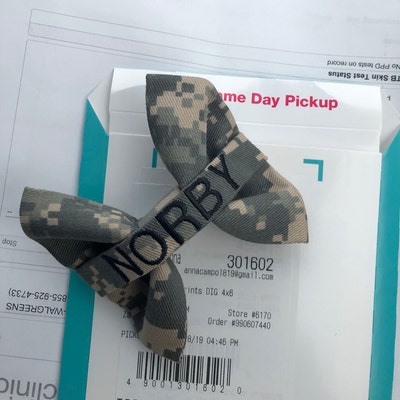 Personalized Army ACU Nametape Bow Army Bow Deployment - Etsy