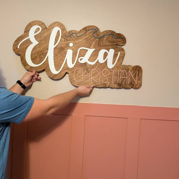 Custom Wood Name Sign Boho Name Sign Girls Name Sign Above Crib Sign ...