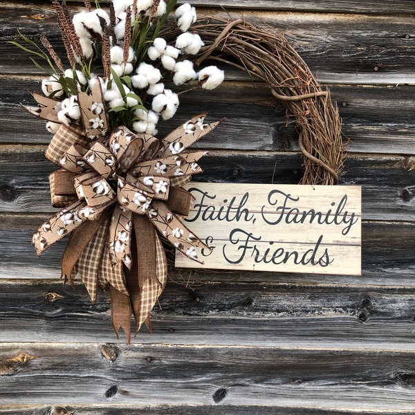 12.5 Faith Family Friends Sign-rustic-religious Sign-christian Sign ...