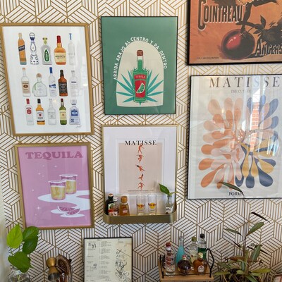 TEQUILA ART, Tequila POSTER, Bar Cart Art, Digital Print, Wall Art ...