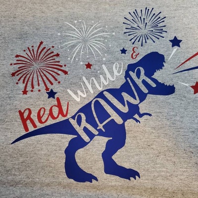 Red White and Rawr SVG, T-rex Rawr Svg, Dinosaur Svg, Kids USA Svg, Boy ...