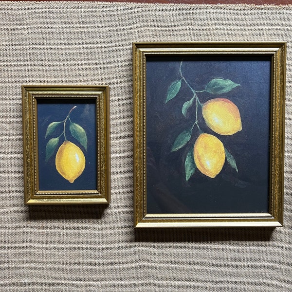 MOODY LEMON BUNDLE - Unframed Oil Print - Oil Print Still Life Original ...