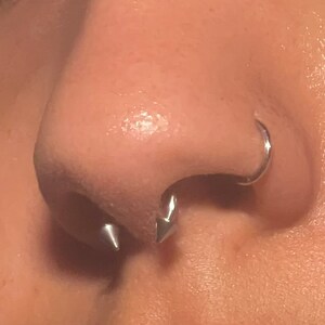 16g Horse Shoe Septum, Captive Ring, Spiked Septum, Septum Ring ...