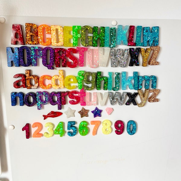 Personalized NAME Resin Letter Magnets -customizable Glitter Letters ...