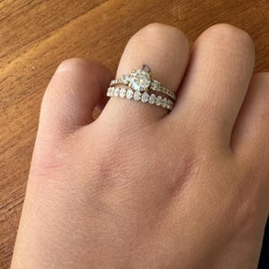 Moissanite Marquise & Round Alternate Stacking Solid 14K Yellow Gold Wedding Matching Band ...