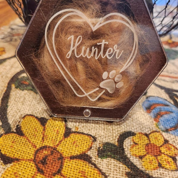 Wooden Pet Hair Memorial Box, Personalised Pet Fur Keepsake, Dog Hair ...