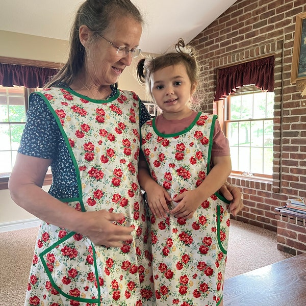 Plus Size Apron, Pinafore Apron, Old Fashioned Apron, Cross Over Apron ...