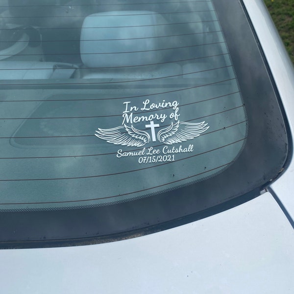 In Loving Memory Sticker Decal - Custom Memorial Decal - Personalized ...