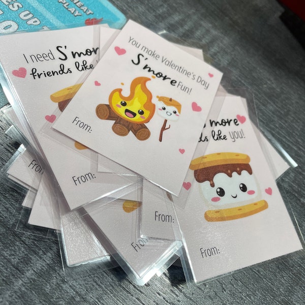 Smore Valentine Cards - Printable - Instant Download - Kids Valentine's ...