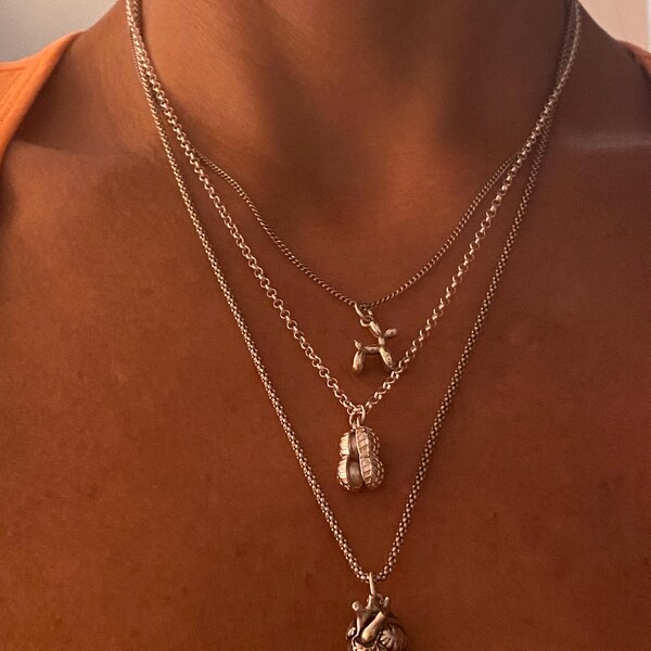 Thin Double Row Gold Chain Necklace, Minimalist Golden Necklace, 925 ...