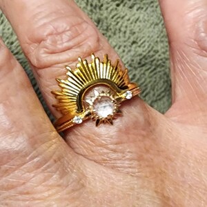 Sun Ring Rising Sun Ring Gold Dainty Ring Spike Ring - Etsy