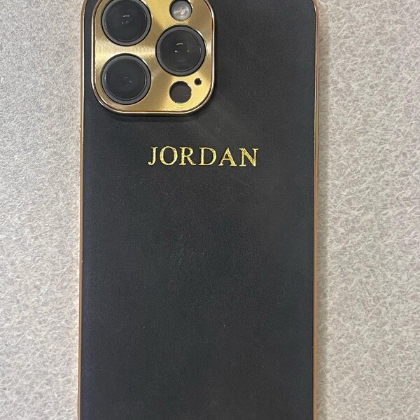 Personalized Suede iPhone Case for iPhone 17 16 15 14 Pro Max Initials ...