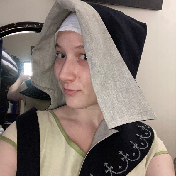 Medieval Hood, Medieval Ladies Open Hood, Middle Age Chaperone ...