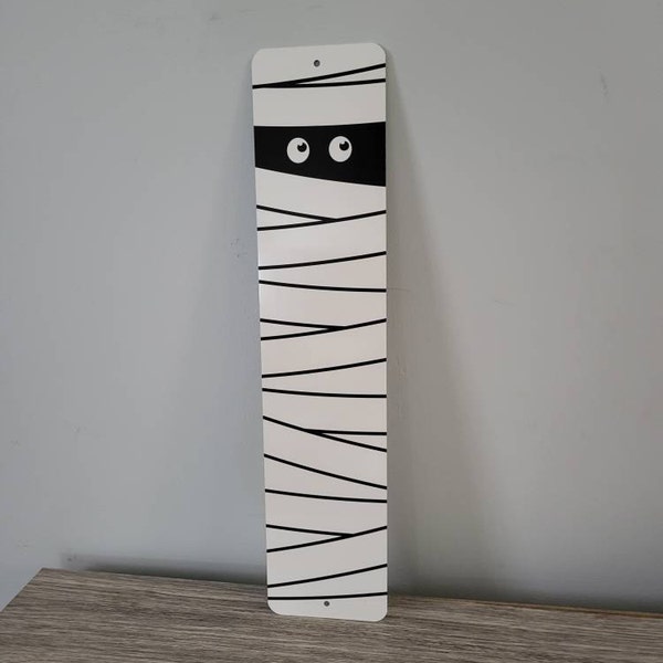 Halloween Mummy Sign, Spooky Mummy, Halloween Decor, Vertical Metal ...