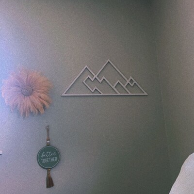 Geometric Mountains Wall Hanging Geometric Woodland Theme Mountain ...
