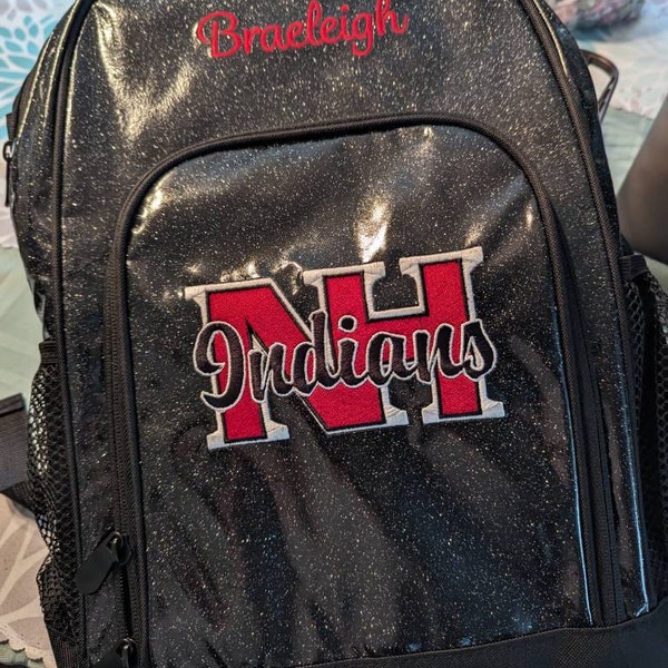 Personalized Embroidered GLITTER Backpack Cheer Bag Sports Backpack - 6 ...