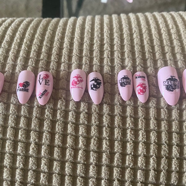 USMC Marine Mom Nail Decals Stickers Art Designs USMC Nail Decorations ...