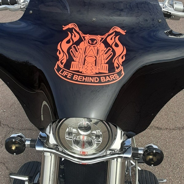 Personalized Flaming Motorcycle Vinyl Decal: Custom Biker Window/car ...