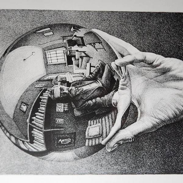 M C Escher Print, Escher Art, "hand With Reflection", Circa 1925 ...