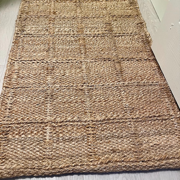 Handwoven Hemp Rug Dhurrie, Natural Jute Hemp Hand Braided Rug, Hemp ...