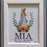 Beatrix Potter Birth Sampler Cross Stitch Pattern Peter - Etsy Australia