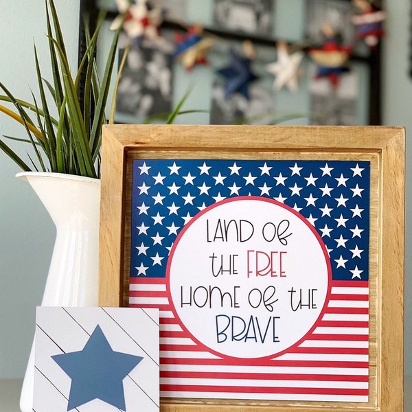 Happy 4th of July Chalkboard Printable Wall Art, American Independence ...