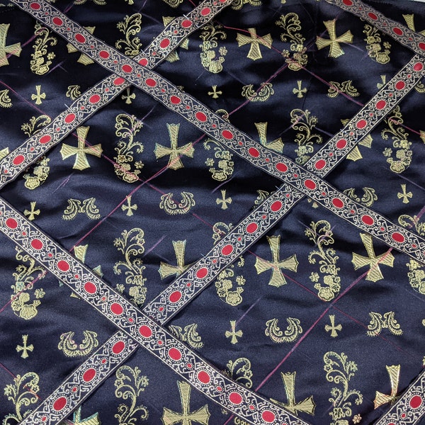 Medieval Red and Gold 1 Inch Wide Jacquard Woven Fabric Trim, Sold by ...