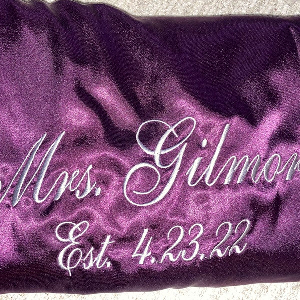 Personalized Knee Length Satin Bridal Robe With Name and Initial on ...
