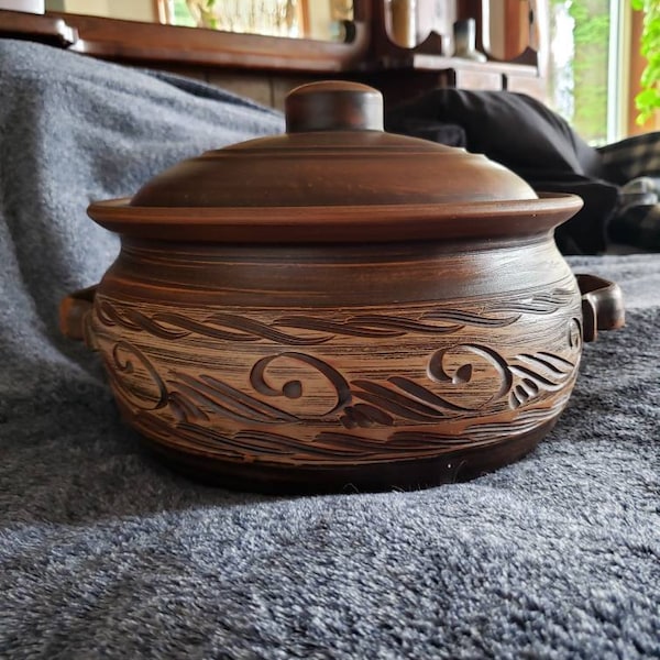 Set of 3 Georgian Frying Pan Ketsi Unglazed Handmade Clay Plate Ceramic ...