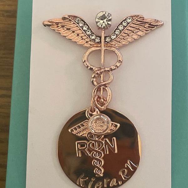 Rose Gold RN Pin - Nurse Pin - RN Pin - Nurse Gift - Pinning Ceremony ...