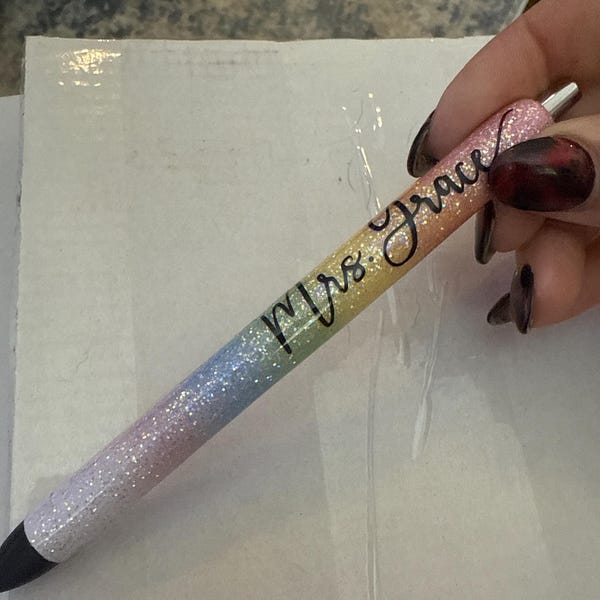 PASTEL Glitter Pens, Pink Orange Yellow Green Blue Purple Rainbow to ...