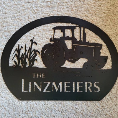 Metal Sign,corn Stalks,john Deere Tractor CUSTOMIZED - Etsy