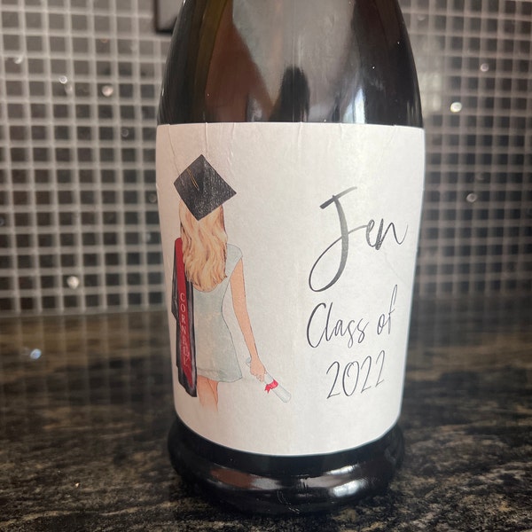 Custom Graduation Champagne Label | Class of 2025 Personalized Gift ...