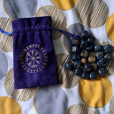 Rune Stones Gift Set Includes 21 Page Guide Book and Free Satin Lined ...