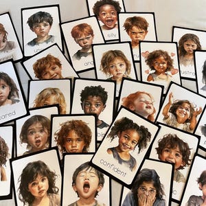 Kids Emotions Flashcards Bundle Large Feelings Cards Printable Emotions ...