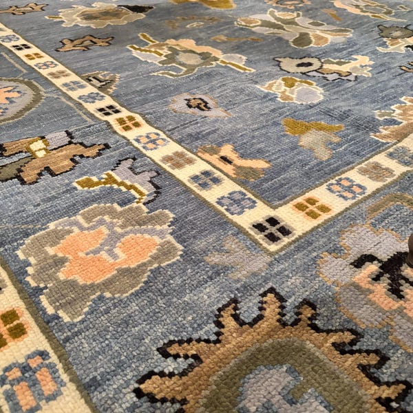 Green Oushak Rug 9x12, Modern Area Oushak Rug, Oushak Rug 8x10 ...