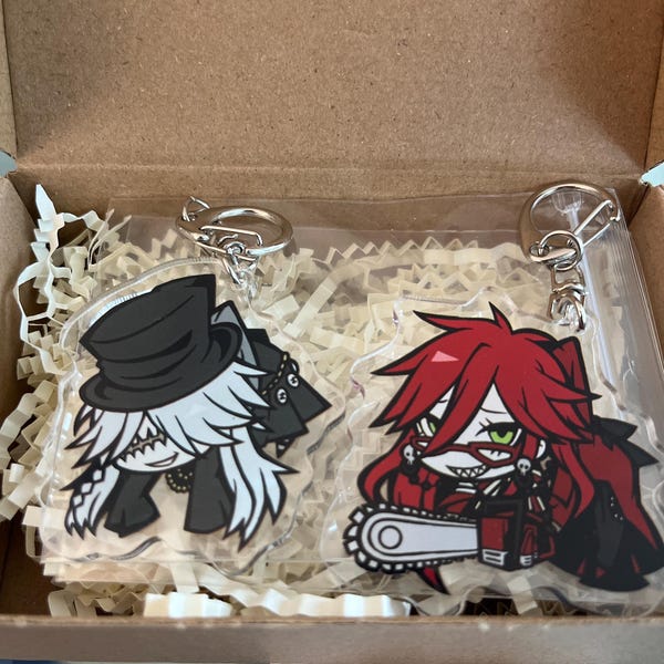 Black Butler Acrylic Keychain, Anime Keychain, Sebastian Michaelis ...
