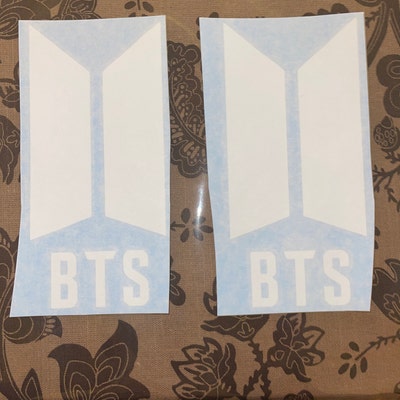 BTS Set of 2 6 BTS White Vinyl Decal Sticker for Car Window, Yeti ...
