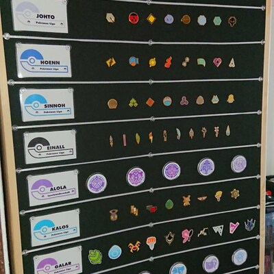 Complete 18 Gym Badges Paldea Scarlet & Violet Exclusively Made Enamel ...