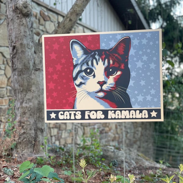 Dogs for Harris-walz Yard Sign, Cute Patriotic Dog Lovers Voting for ...