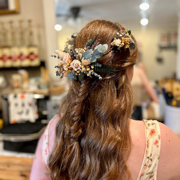 Greenery Bridal Headband Flower Headband Boho Wedding 2021 Green and ...