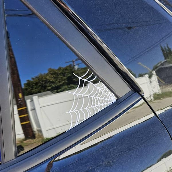 Spider Web Car Decal / Gothic Car Accessories / Halloween Car Stickers ...