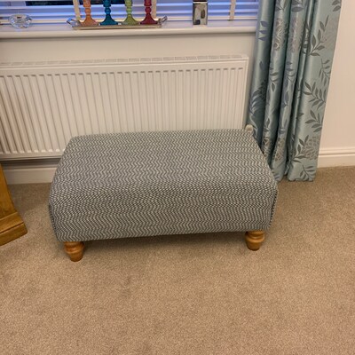 Large Footstool Ottomon Coffee Table Handmade and Covered in Handwoven ...